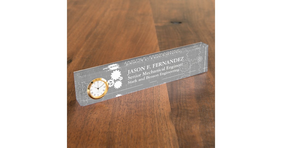 Engineer Blueprint Style Customizable Desk Name Plate | Zazzle
