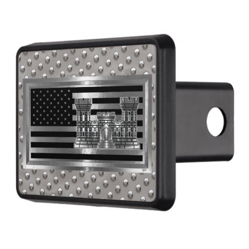Engineer Castle Steel Rivets USA FLAG Hitch Cover | Zazzle