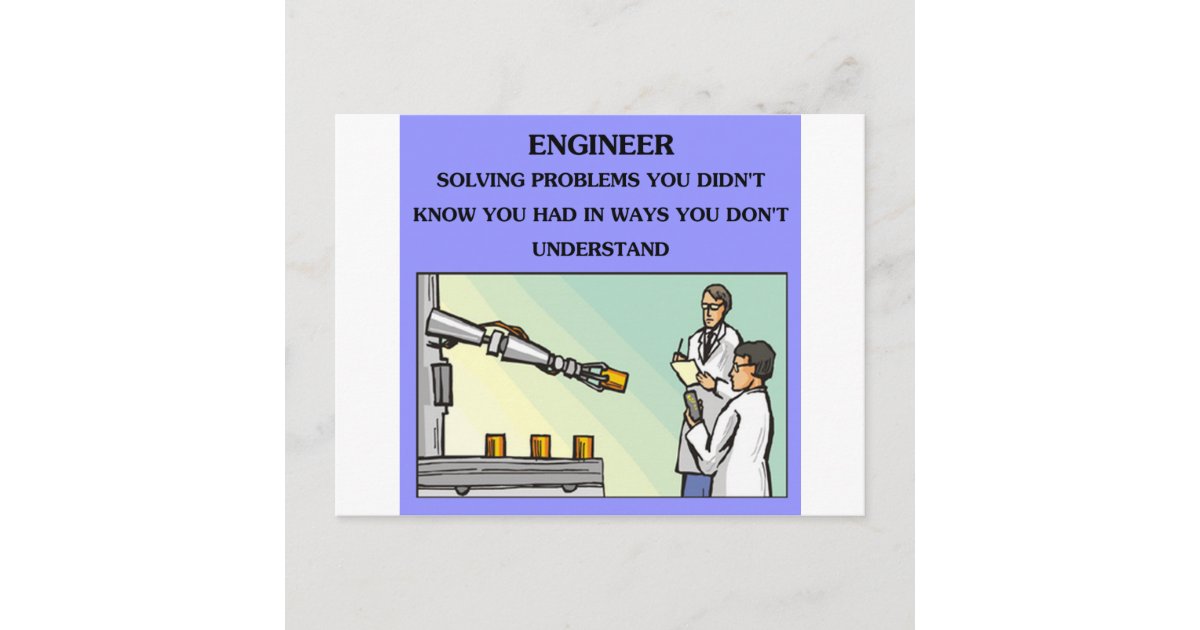 engineer engineering joke postcard | Zazzle
