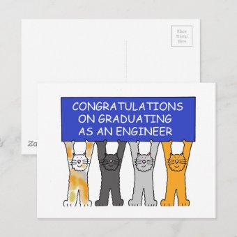 Engineer Graduate Congratulations Announcement Postcard | Zazzle