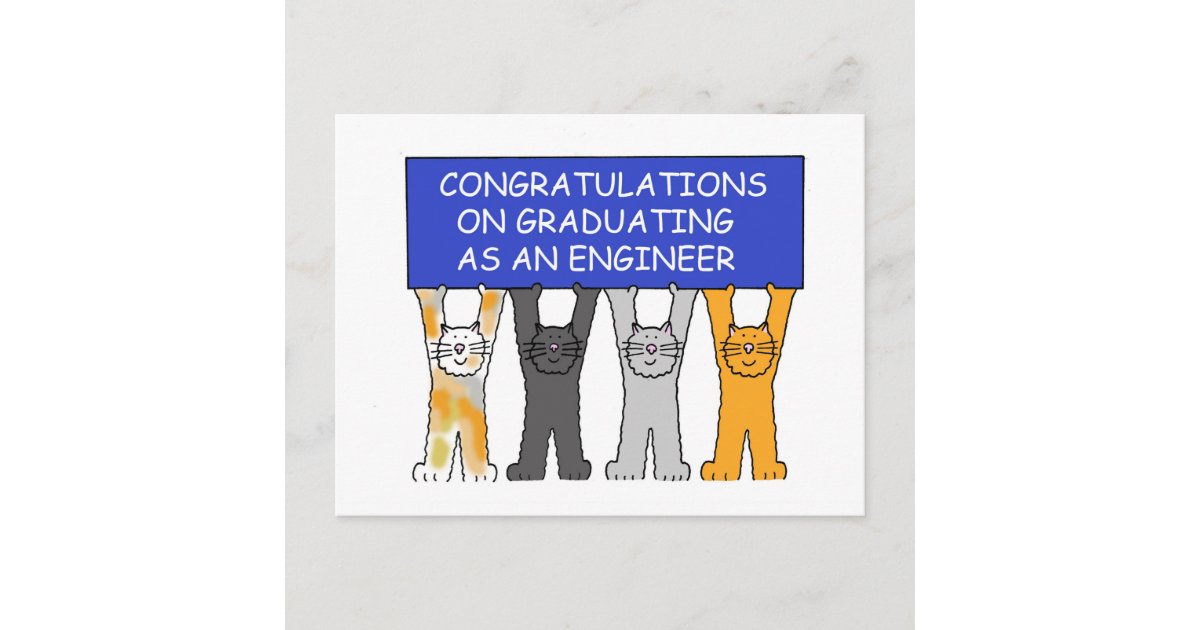 Engineer Graduate Congratulations Announcement Postcard | Zazzle