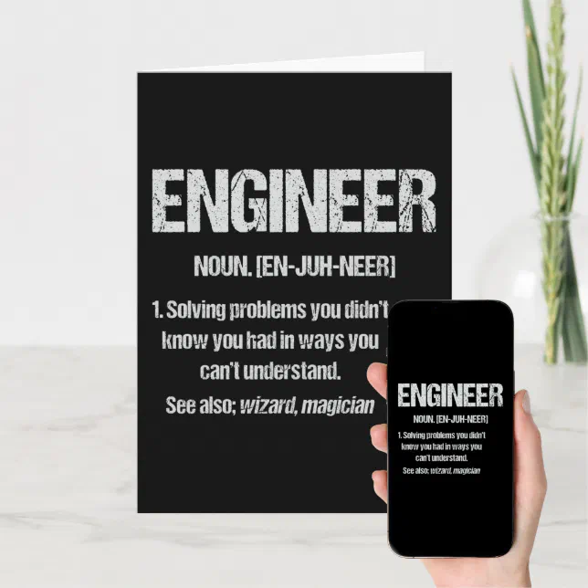 ENGINEER NOUN Funny Engineering Quotes Graduation Card | Zazzle