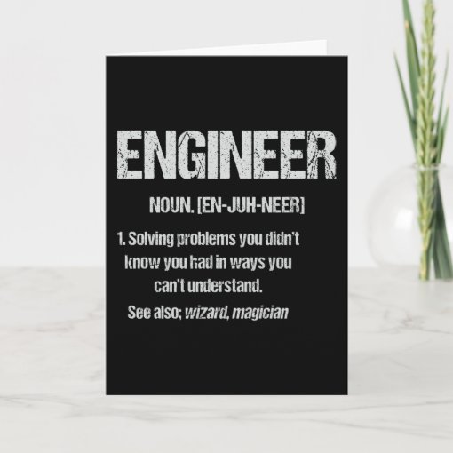 ENGINEER NOUN Funny Engineering Quotes Graduation Card | Zazzle