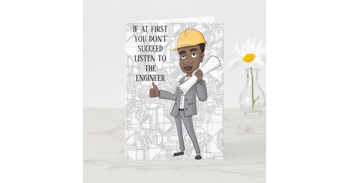 Engineer or Builder Birthday Card | Zazzle
