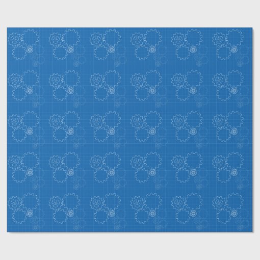 Engineering Blueprint Style Wrapping Paper | Zazzle