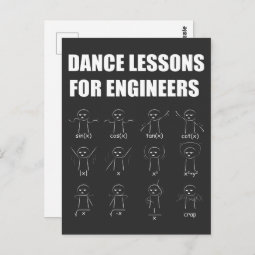 Engineering Dance Lessons Funny Mathematician Gift Postcard | Zazzle