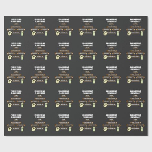 Engineering Flowchart Funny Engineer Gift Wrapping Paper | Zazzle