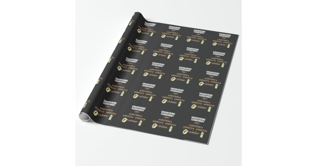 Engineering Flowchart Funny Engineer Gift Wrapping Paper | Zazzle
