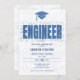 Engineering Graduation Engineer Cap White Party Invitation | Zazzle