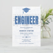 Engineering Graduation Engineer Cap White Party Invitation | Zazzle