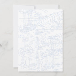 Engineering Graduation Engineer Photo Blue White Invitation | Zazzle