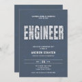 Engineering Graduation Engineer Steel White Party Invitation | Zazzle