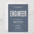 Engineering Graduation Engineer Steel White Party Invitation | Zazzle