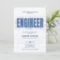 Engineering Graduation Engineer White Draft Party Invitation | Zazzle