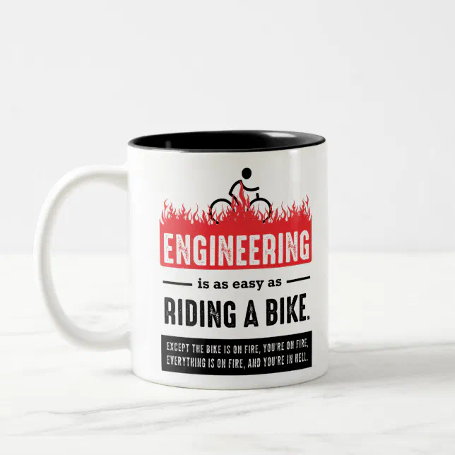 Engineering is Easy as Riding a Bike Two-Tone Coffee Mug | Zazzle