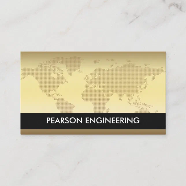 Engineering Technical World Map Business Card | Zazzle