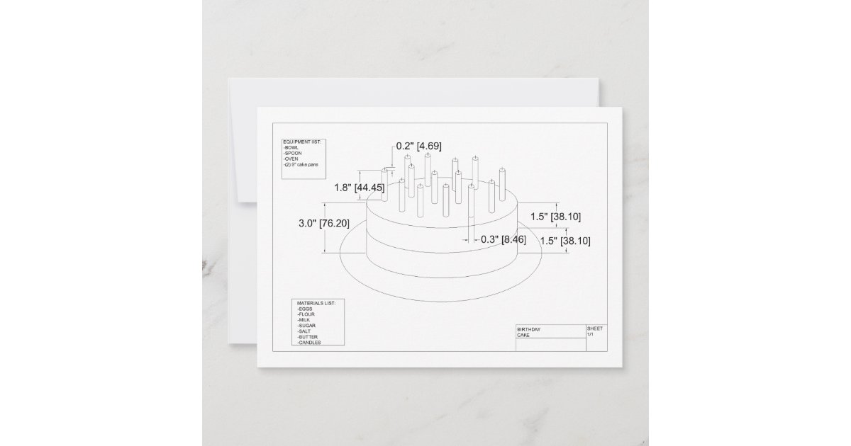 Engineer's Birthday Cake Invitation | Zazzle