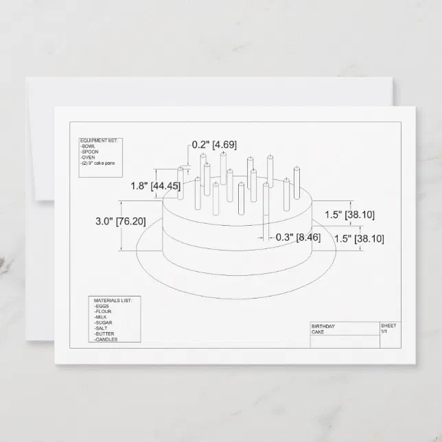 Engineer's Birthday Cake Invitation | Zazzle