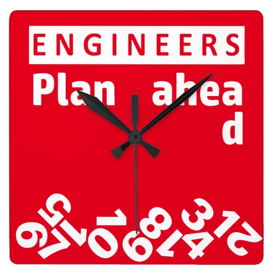 Engineers Plan Ahead Falling Numbers Wall Clock | Zazzle.com