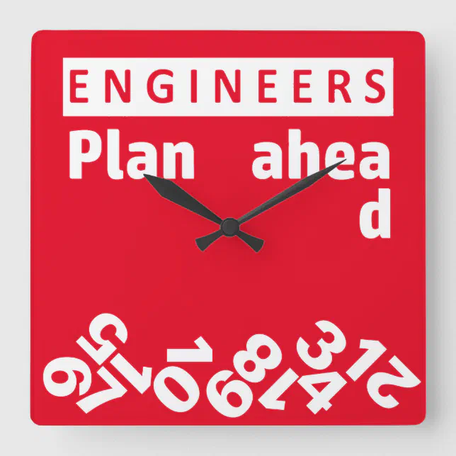Engineers Plan Ahead Falling Numbers Wall Clock | Zazzle