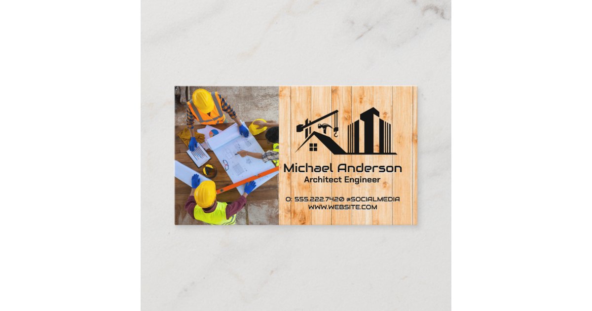 Engineers Planning Build | Construction Business Card | Zazzle