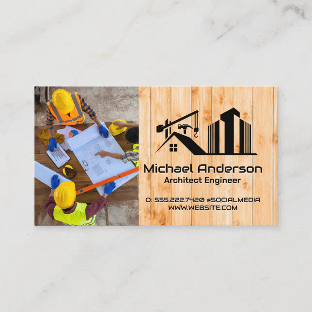 Engineers Planning Build | Construction Business Card | Zazzle