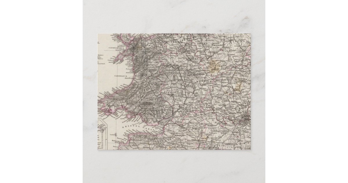 England Atlas Map Postcard | Zazzle