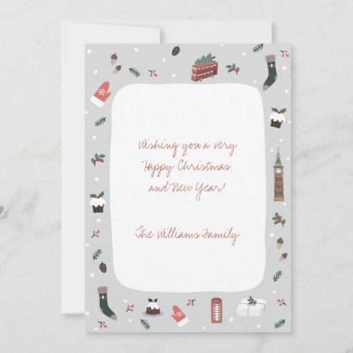 England British Seasons Greetings Christmas Card | Zazzle
