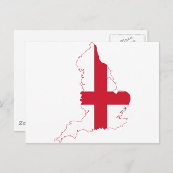 England Flag Map Postcard | Zazzle