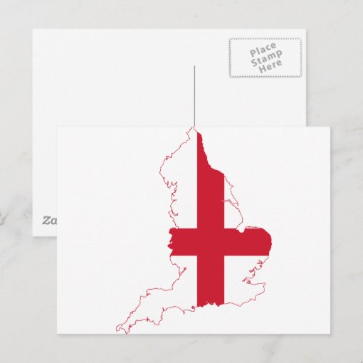 England Flag Map Postcard | Zazzle