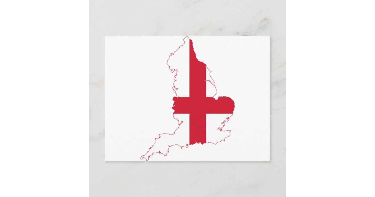 England Flag Map Postcard | Zazzle