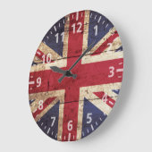 England Flag on Old Wood Grain Large Clock | Zazzle