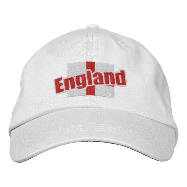 England St Georges Cross Patriotic Flag With Text Embroidered Baseball ...