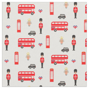 London England Pattern Fabric | Zazzle