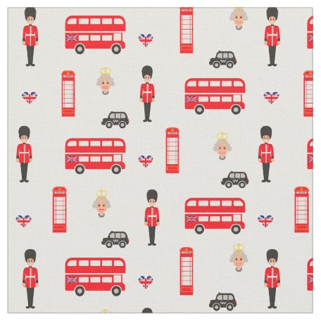 London England Pattern Fabric | Zazzle
