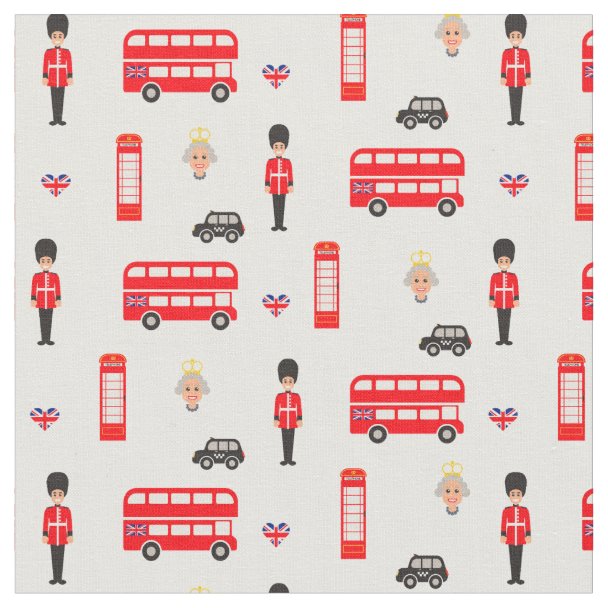 London England Pattern Fabric | Zazzle
