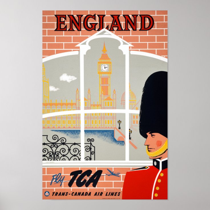 England Vintage Travel Poster Restored | Zazzle