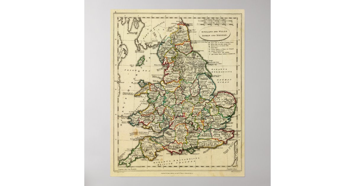 England, Wales Roman, modern Poster | Zazzle