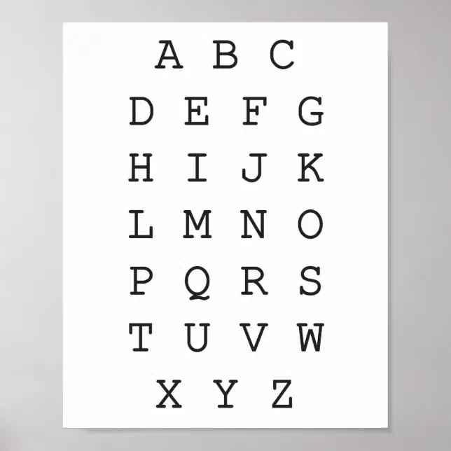 English alphabet, ABC Poster | Zazzle