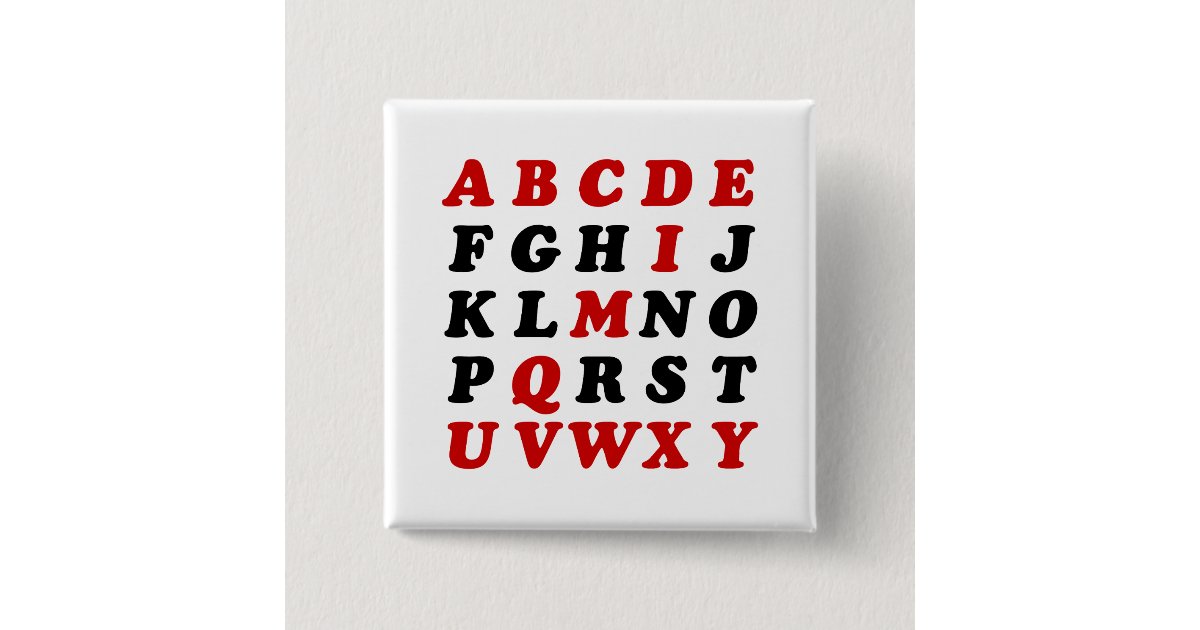 English Alphabet Button | Zazzle