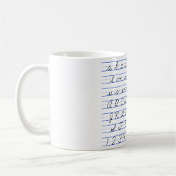 English Alphabet Diagram in Cursive Handwriting Coffee Mug | Zazzle