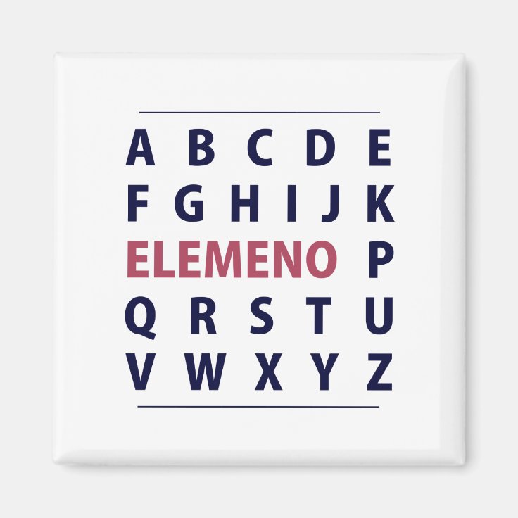 English Alphapbet ELEMENO Song Magnet | Zazzle