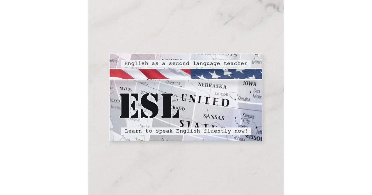 English as a Second Language Business Card | Zazzle