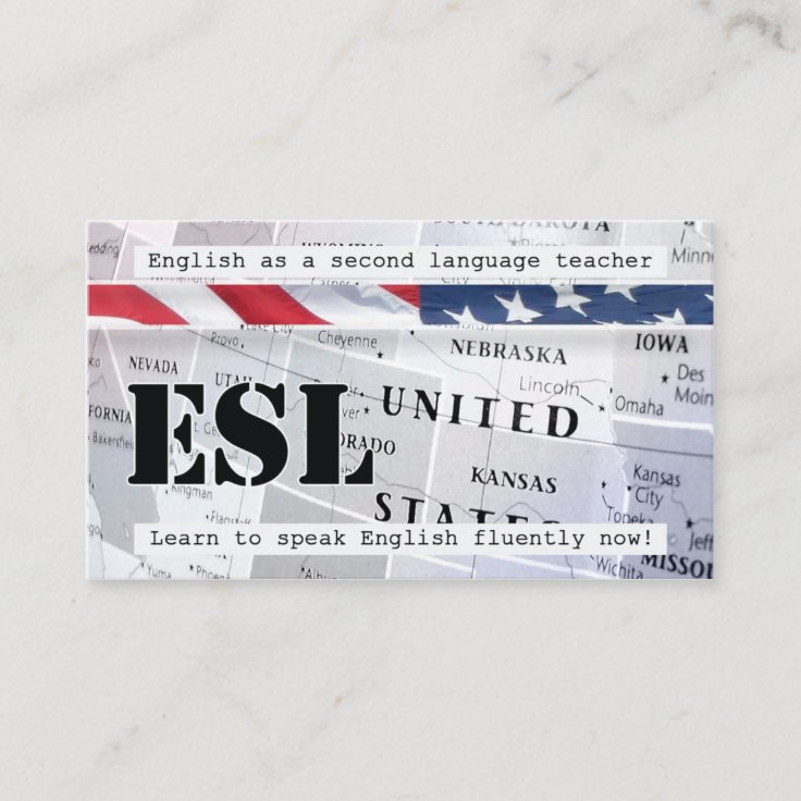 English as a Second Language Business Card | Zazzle