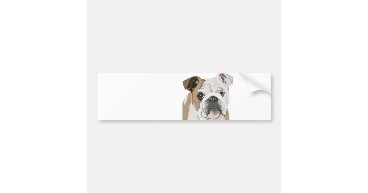 English Bulldog Bumper Sticker | Zazzle