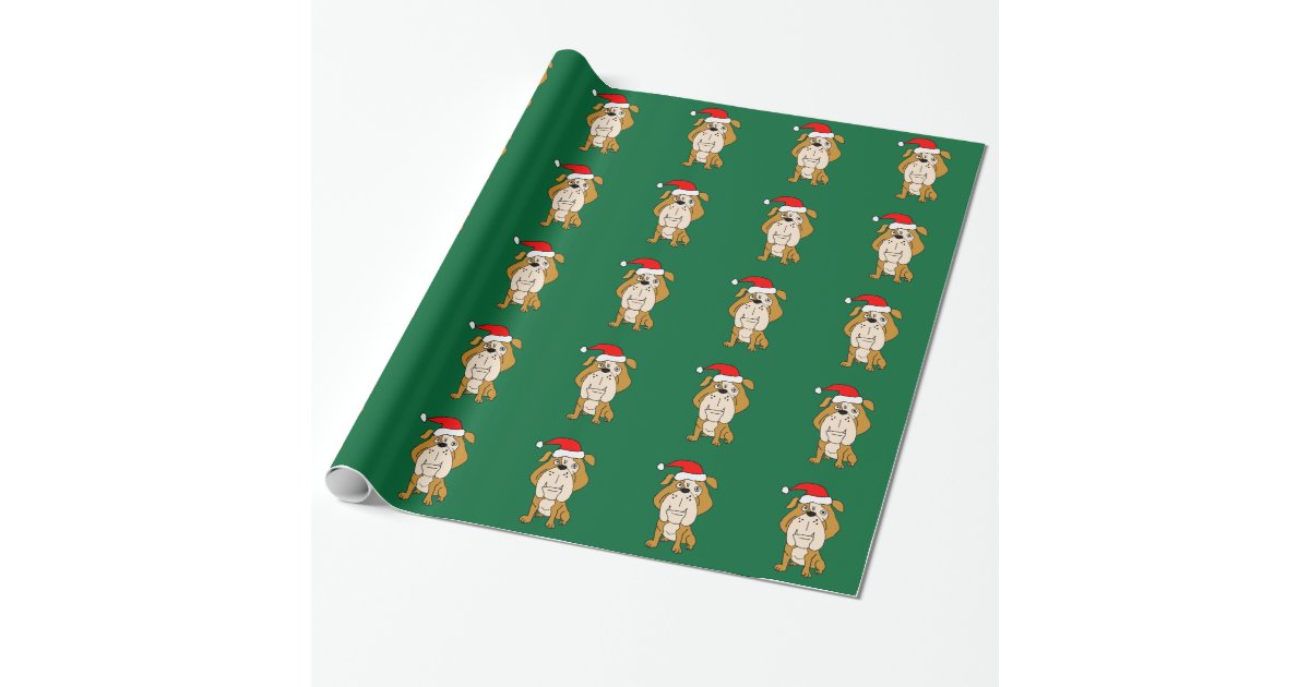 English Bulldog Christmas Wrapping Paper | Zazzle