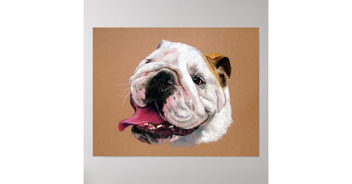 English Bulldog Dog Portrait Poster Print | Zazzle