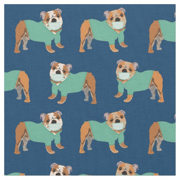 English Bulldog Fabric | Zazzle