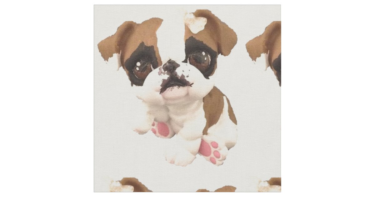 English Bulldog Fabric | Zazzle