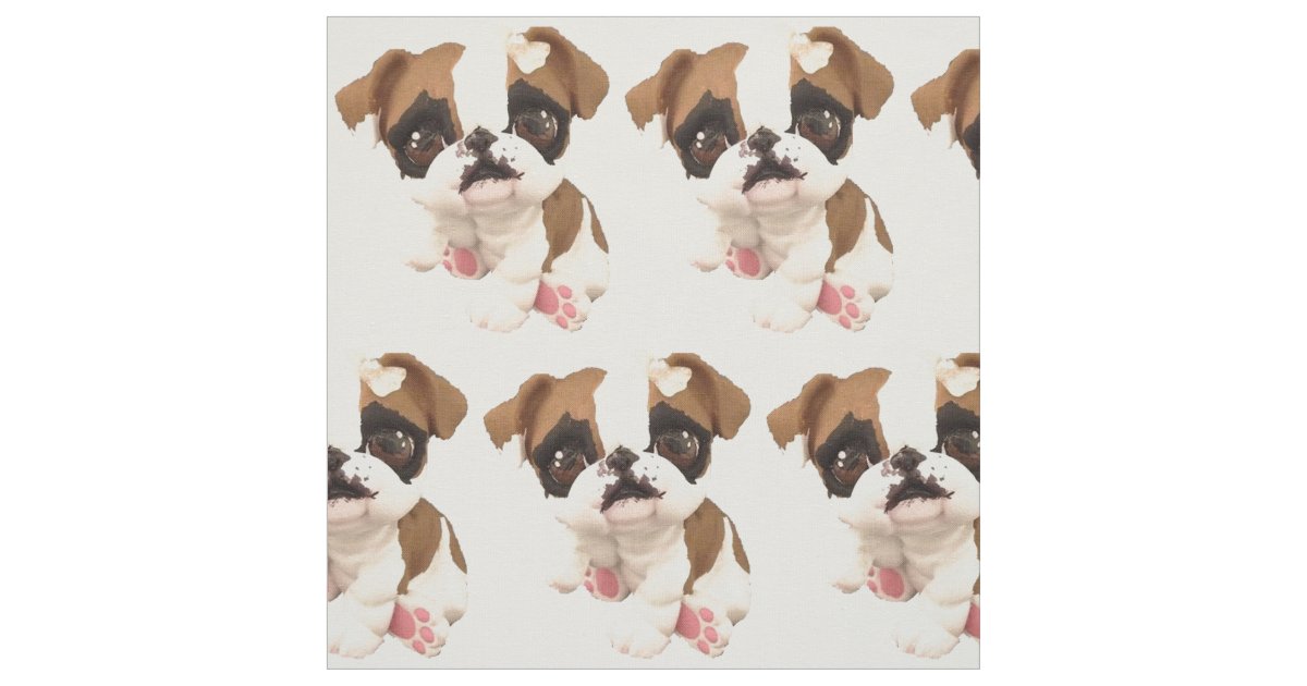 English Bulldog Fabric | Zazzle